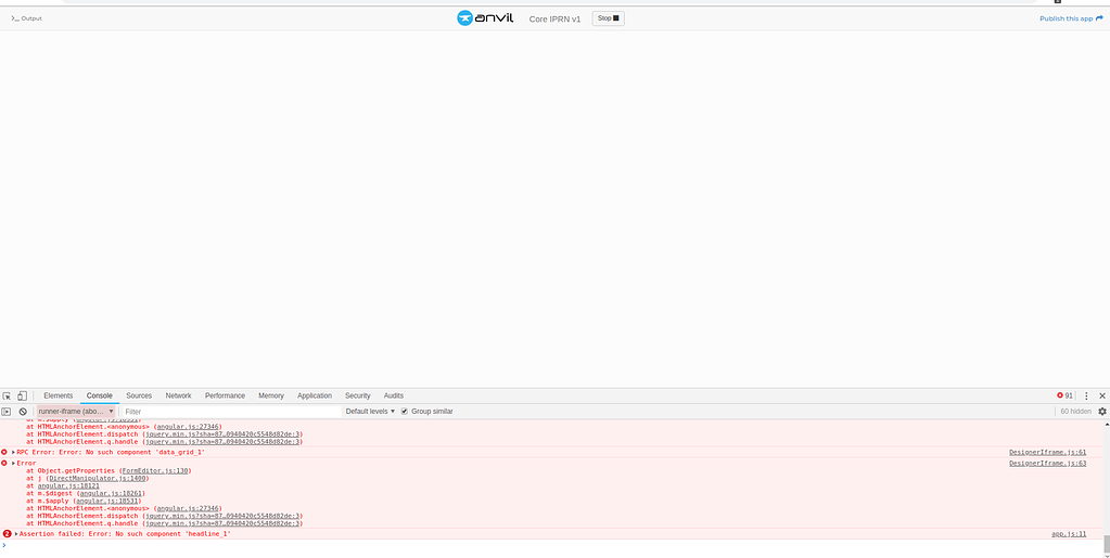 Blank Page When Running App In IDE - Bug Reports - Anvil Community Forum