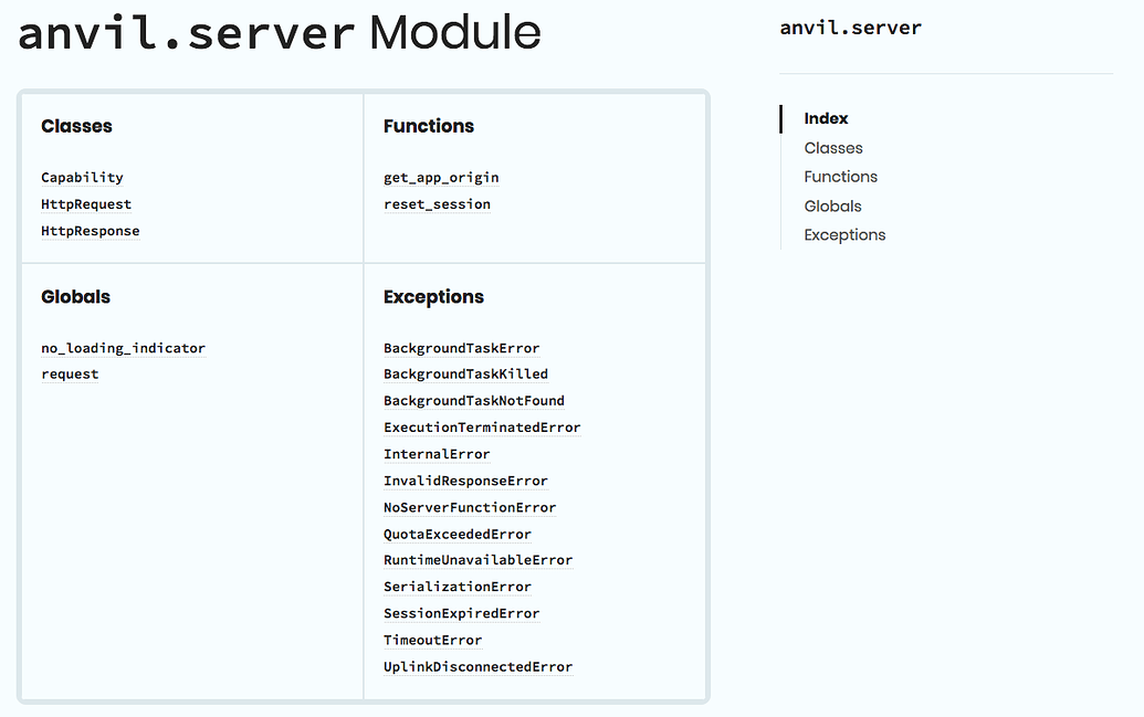 Anvil Reference Docs - new and improved! - Announcements - Anvil ...