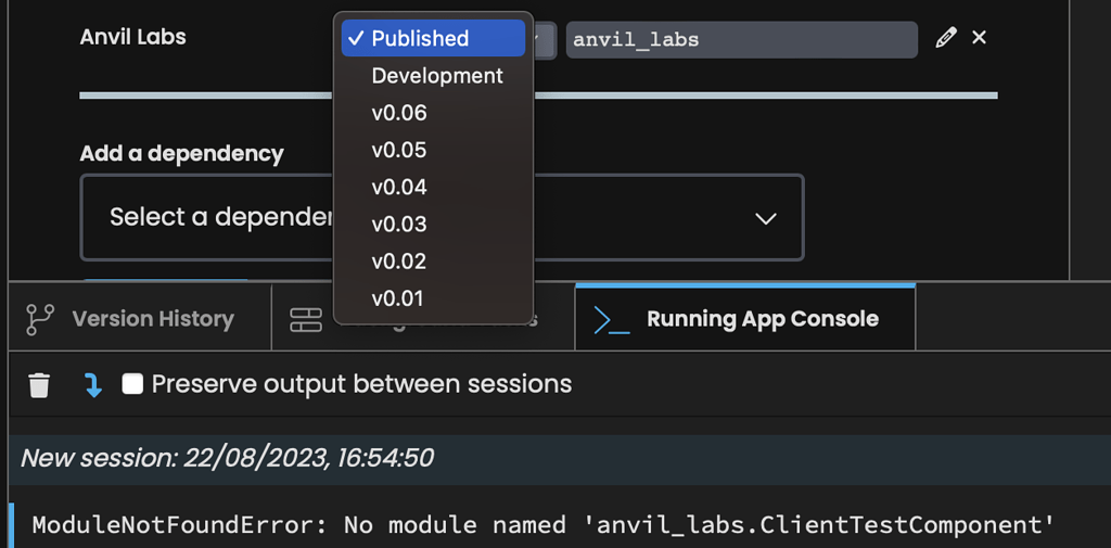 Fixed Bug Dependency On Tagdevelopment No Longer Works Bug Reports Anvil Community Forum