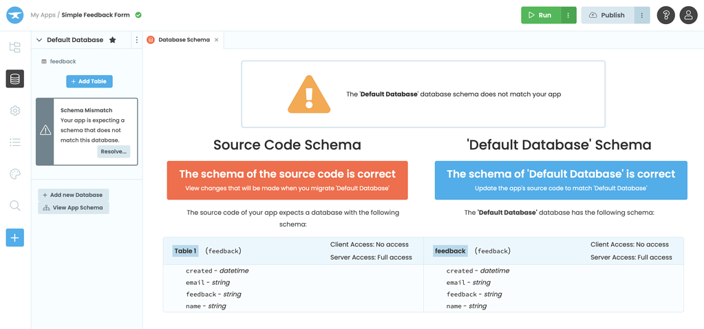 Database schema does not match your app - Anvil Q&A - Anvil Community Forum