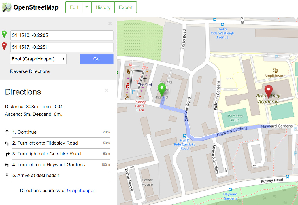 Lightweight route mapping with OpenStreetMap and Nominatim - Show and ...