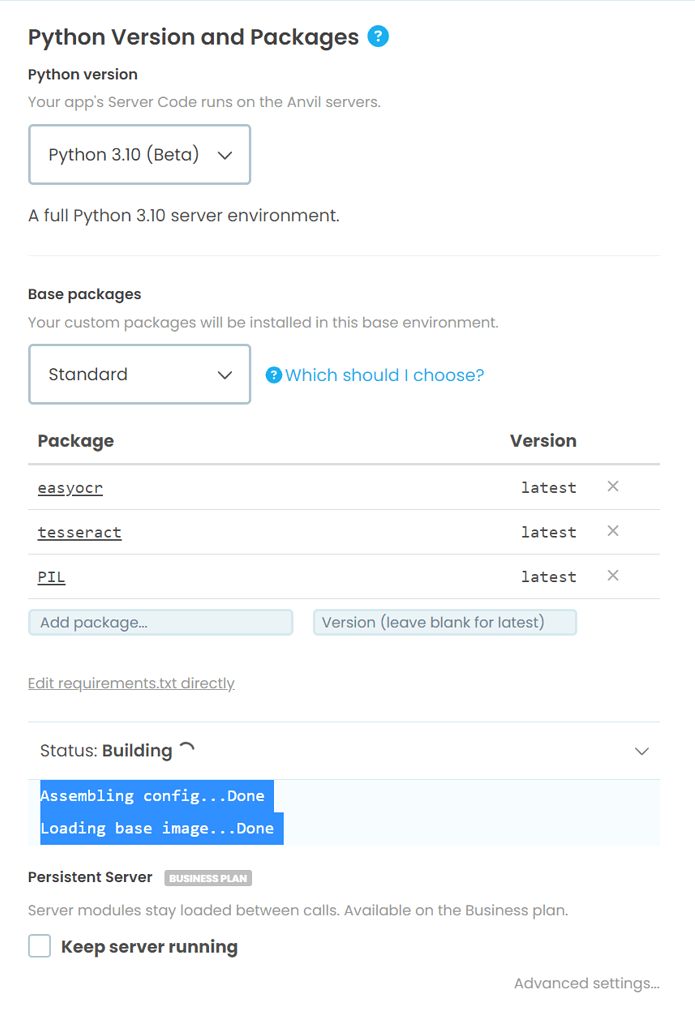 Build failed - Pillow library - Anvil Q&A - Anvil Community Forum