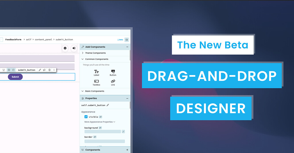 📢 New Beta Drag-and-drop Designer - Announcements - Anvil Community Forum
