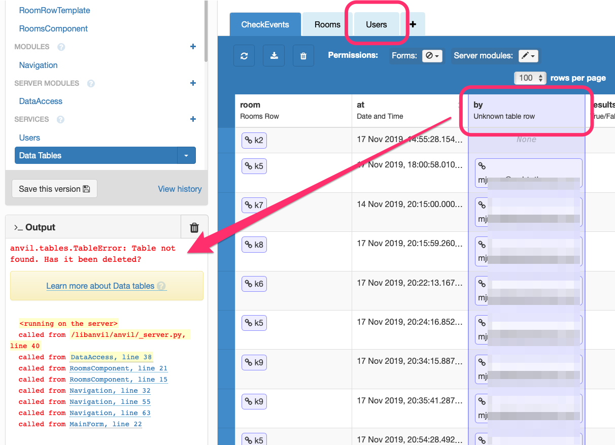 Using Users table from other app breaks app - Anvil Q&A - Anvil Community Forum