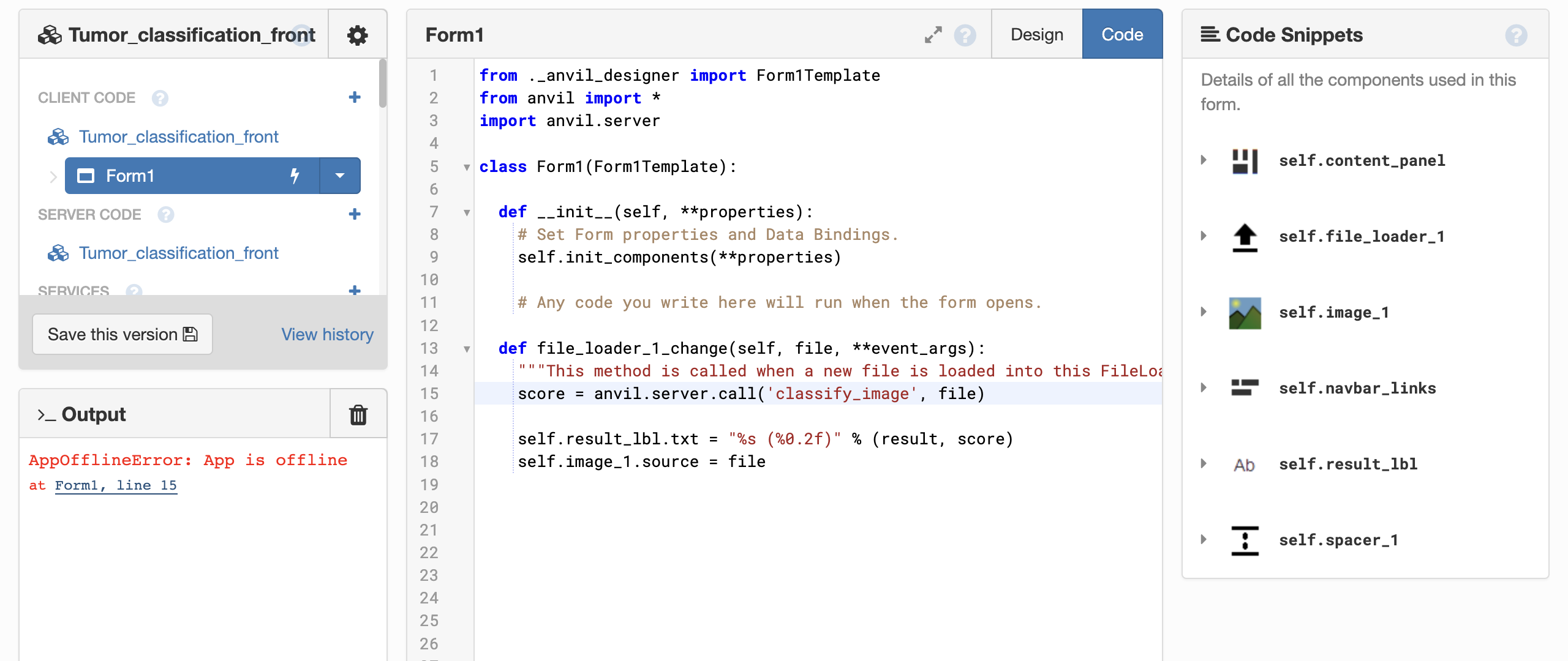 AppOfflineError: - Anvil Q&A - Anvil Community Forum