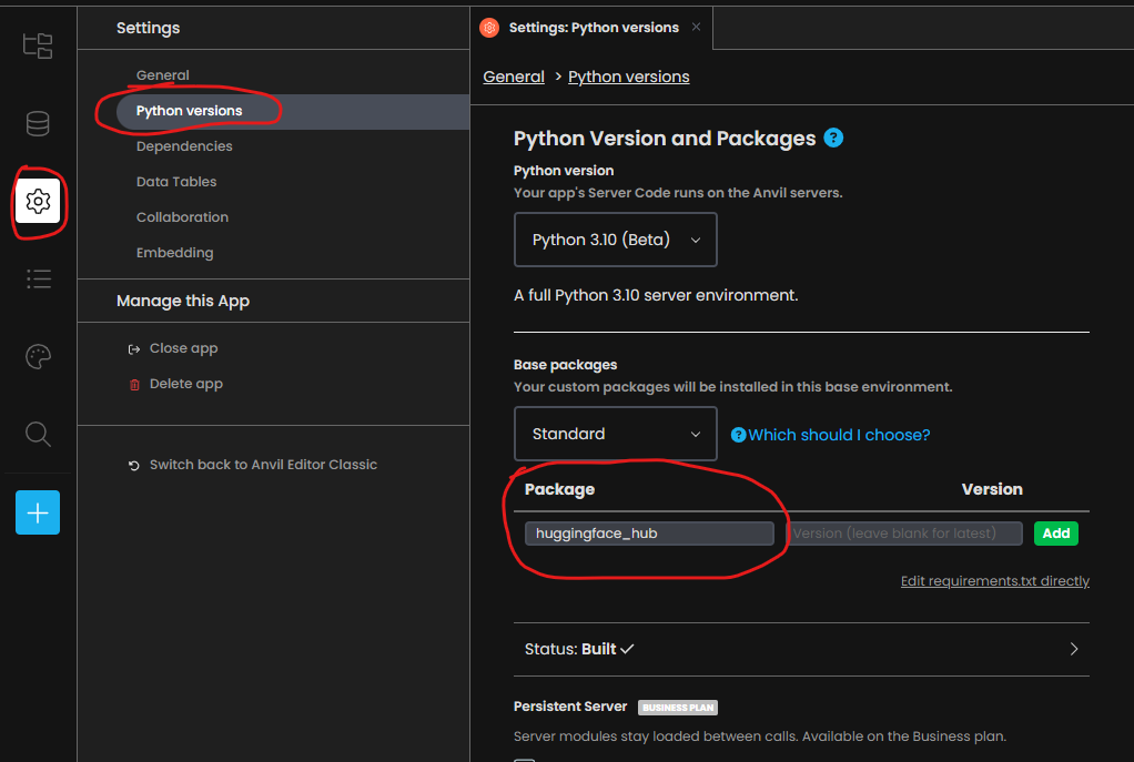 huggingface-hub package access - Anvil Q&A - Anvil Community Forum