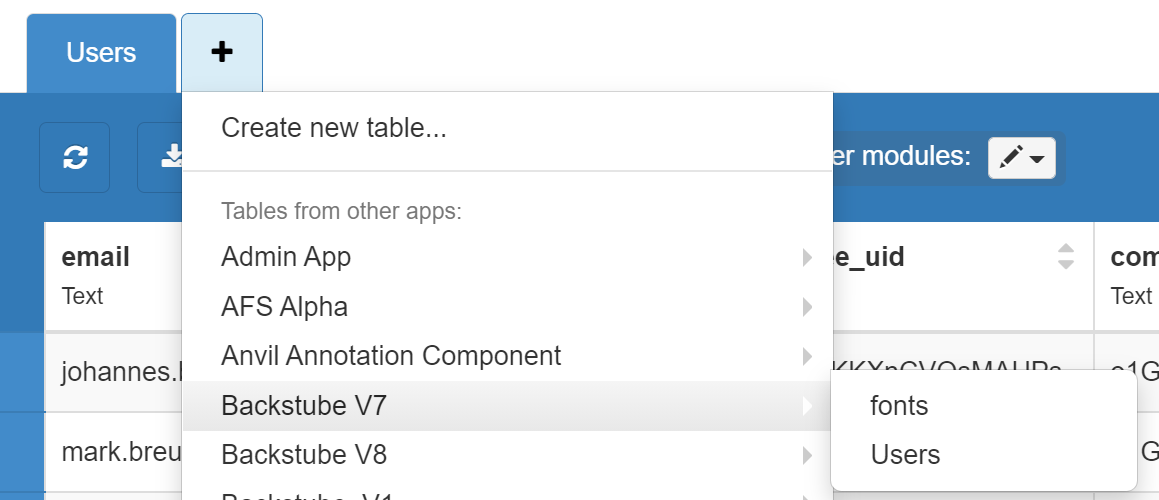  BETA How To Add Data Table From Another App Anvil Q A Anvil